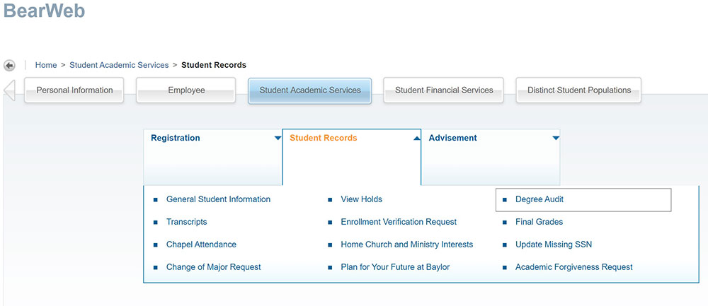 Degree Audit | Creative Arts Experience | Baylor University